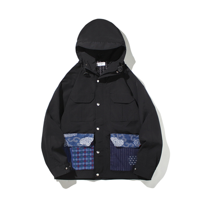 MOUNTsupply古布刺子冲锋衣蓝染
