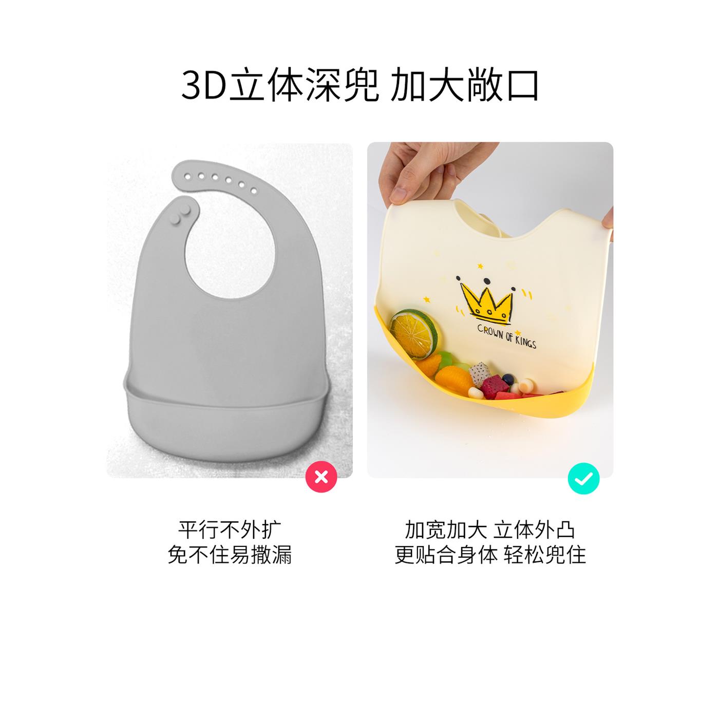 ins食品级硅胶围兜婴儿食饭兜宝宝口水围嘴防水防脏儿童口水兜夏