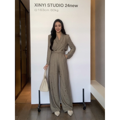 XINYI【黄金分割】秋季西装外套+休闲裤显瘦气质两件套X624A12232