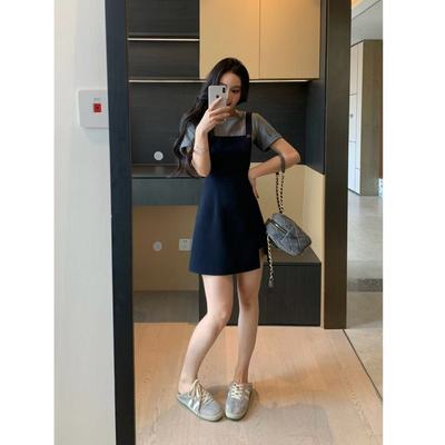 XINYI【氧气盛夏】夏季短袖T恤女+背带连衣裙显瘦气质 X625A06761