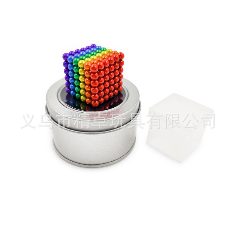 磁力球5mm216颗彩色跨境吸铁石益智玩具积木巴克球魔方强磁铁珠