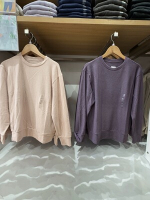 女装春季新柔软针织摇粒绒圆领套头衫长袖抓绒卫衣T恤上衣479609