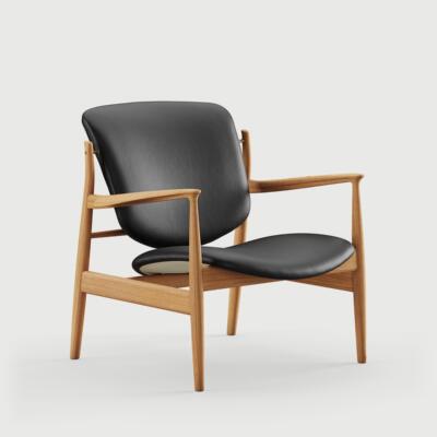 芬尤尔柚木中古休闲椅丹麦大师