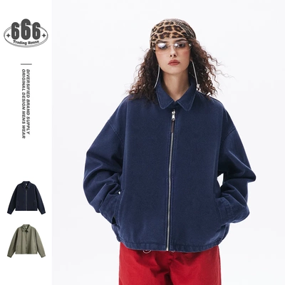 STAFFPICK美式复古水洗做旧基础款外套工装夹克男士休闲夹克W201