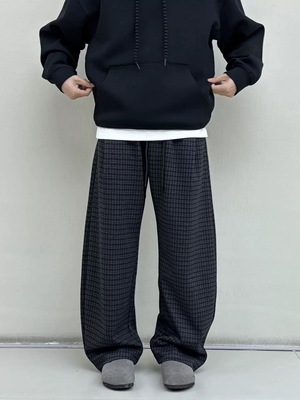 美式潮牌拼色格子休闲裤男