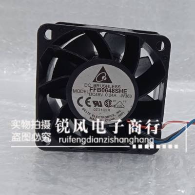 台达/DELTA FFB0648SHE 48V 0.24A 6CM 6038双滚珠变频器散热风扇
