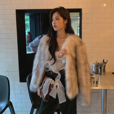 CC皮草 “万年中古”年轻款皮草廓版貉子毛毛外套宽松版冬外套
