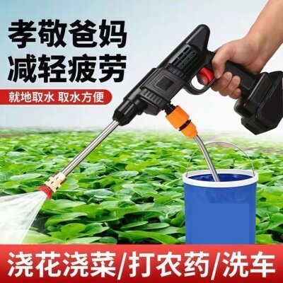 无线电动清洗机喷雾器洗车浇水打药大功率一体通用高压水枪洗车机