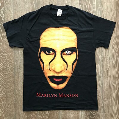 玛丽莲曼森摇滚高街宽松短袖T恤