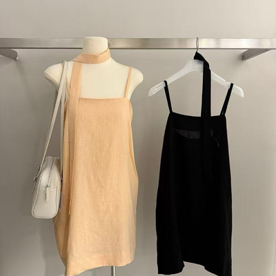 瑞瑞家26夏上新吊带纯色百搭连衣裙(配飘带)(不含包包)YS1-p131