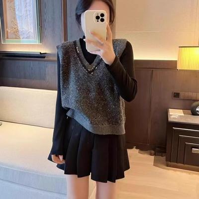 春秋针织冬季马甲背心外搭宽松潮