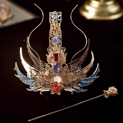 原创古风束发冠铜镀宫廷王爷公子cos配饰男女通用汉服仙侠魔头饰