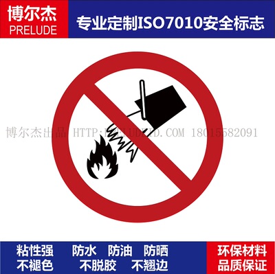ISO7010-P011Do not extinguish with water-禁止用水灭火标签贴