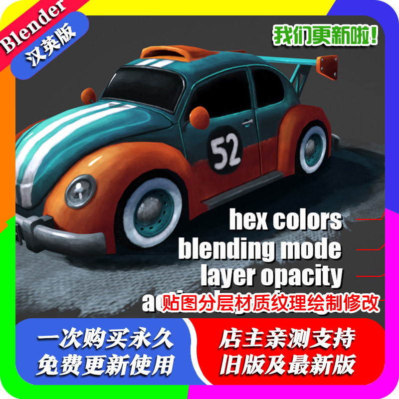 Blender插件Psd-Layers 1.52PSD图层PBR绘画纹理贴图支持图像映射