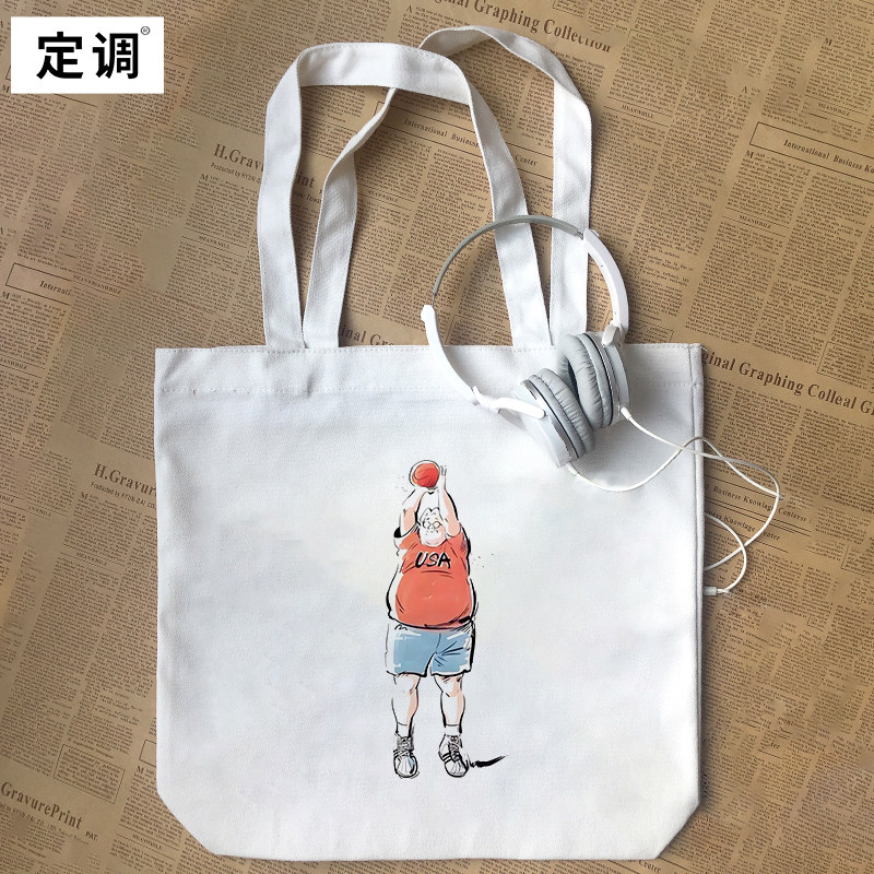 致敬slamdunk灌篮高手安西教练手绘趣味纯棉帆布包手提袋