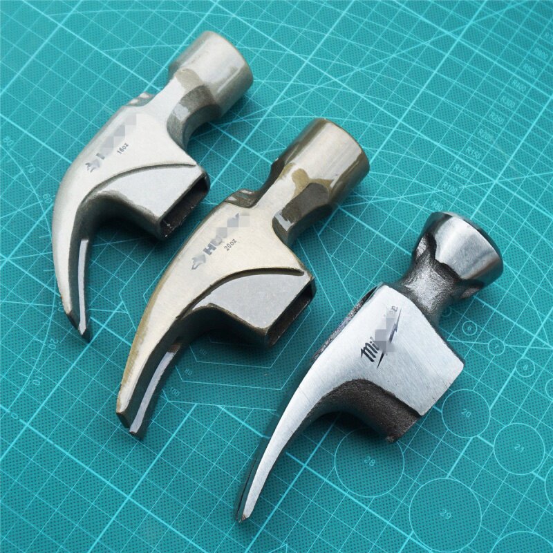 高碳钢带磁榔头羊角锤头美式直角锤子头木工拔钉起钉工具特钢锤头