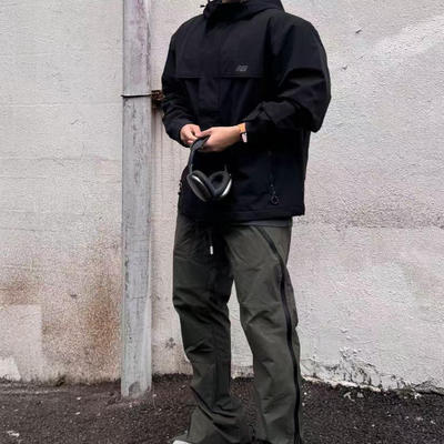 New Balance防风防水防尘舒适休闲落肩外套夹克黑色AMJ43313-BK