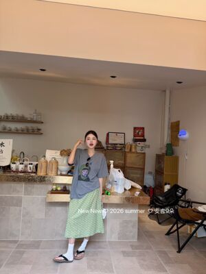 正品实拍2026夏季新款韩版宽松套头洋气休闲印花短袖T恤上衣潮ins