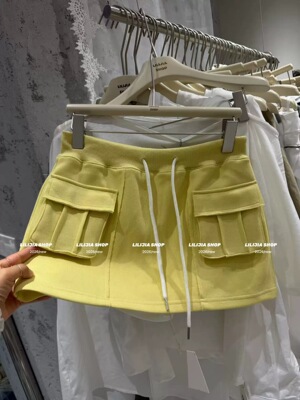 正品实拍2026夏季新款时尚百搭高腰显瘦A字裙多口袋女短款半身裙