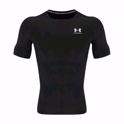UA HeatGear Hyrox 透气简约 运动短袖吸湿 健身衣 男款 黑色