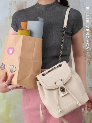 Billie Veromca双肩包女设计感小众书包链条包包女学生通勤小背包