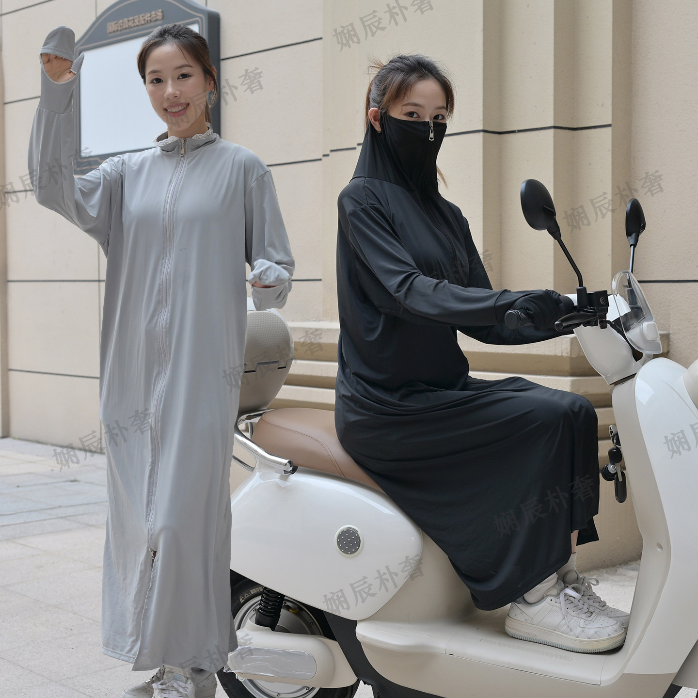 电动车防晒衣罩女夏季冰丝薄款透气长款宽松防紫外线骑车遮阳披肩