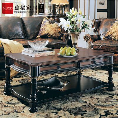 美式新古典风实木别墅休闲桌定制