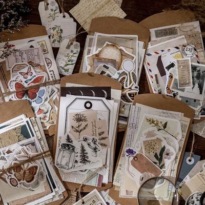 Retro Vintage Scrapbooking Kit Kraft Paper Card Tag Rope Mat