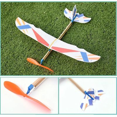 Elastic DIY Flying Glider Airplane Assembly Glider Model Toy