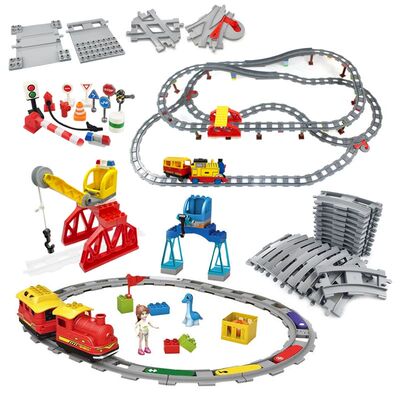 Big Size Building Blocks Train Railway Transport Set Track P
