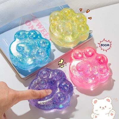 Squishy Sequin Maltose Cat Paw Slow Rebound Squeeze Toys Str
