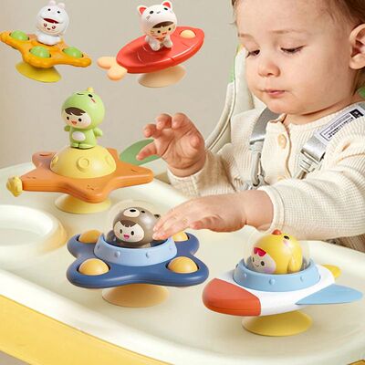 Baby Montessoris Spin Cup Top Bath Toys Bathing Sucker Spinn