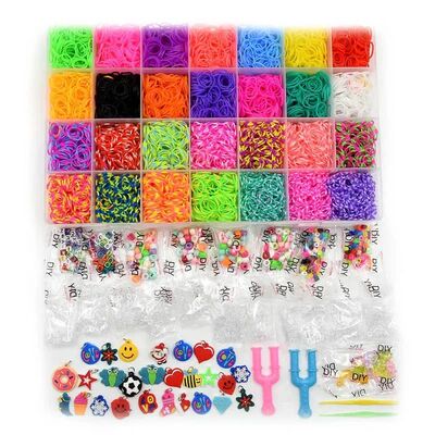 10000pcs Rubber Loom Bands Kits Beads Toys Set Hand Knitting