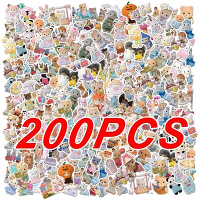 100/200pcs Kawaii Calico Critters Stickers Cute Laptop Scrap
