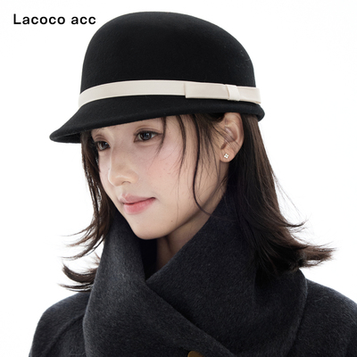 Lacoco法式100%羊毛报童帽女