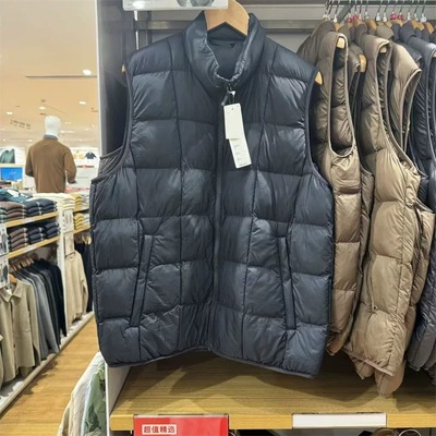 日系男装女情侣冬季空气棉服背心便携式保暖马甲立领外套483632