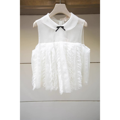 JR 专柜正品 2026春季新款 法式浪漫蕾丝无袖真丝上衣女XSJ1S14D