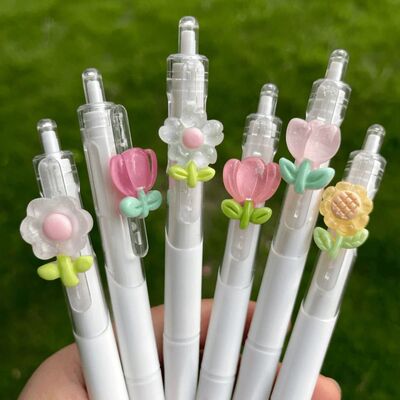 Kawaii 2 PCS Random Gel Pens Cute Flower DIY Office Statione