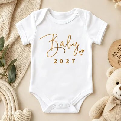 Baby 2027 Pregnancy Announcement Onesie Short Sleeve Infant