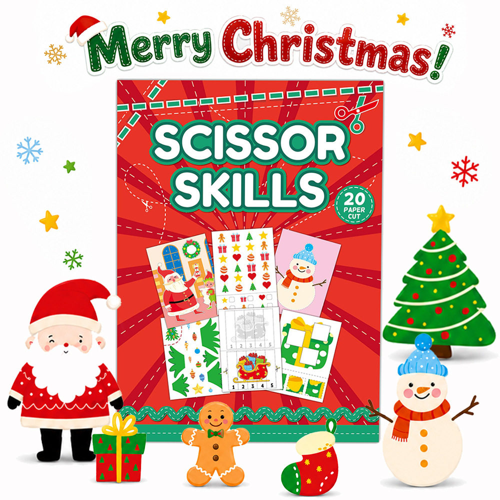 Christmas Christmas Paper-cut Book Children Diy Handmade Mat