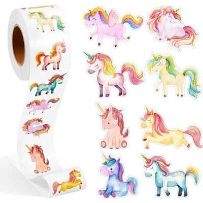 100-500pcs Cartoon Animal Unicorn Sticker kids Reward Sticke