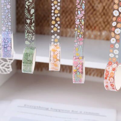 5Rolls Kawaii Transparent Sticker Tape DIY Decorative Materi