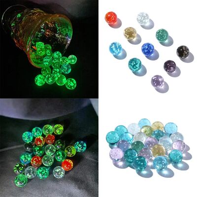 10pcs Of Luminous Glass Ball 12mm Cream Console Game Pinball
