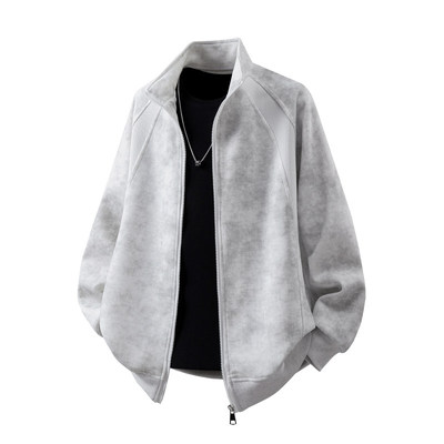 冬季款男士罗纹大码立领夹克外套