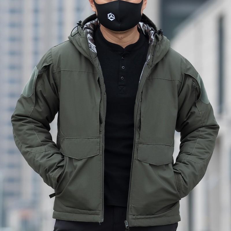 军迷赤焰热反射战术棉服外套男秋冬户外迷彩运动保暖棉衣连帽外套