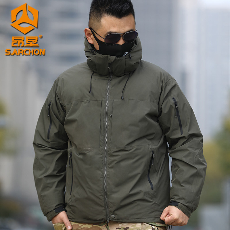 军迷户外石墨烯战术棉服冬季加厚保暖男冲锋衣轻量连帽多口袋外套