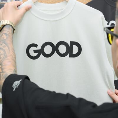 全棉原创230g落肩宽松32支紧密双纱平纹圆领短袖龟裂字母T恤男