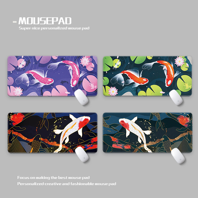 中式好运锦鲤阴阳八卦鼠标垫超大加厚办公丝滑垫Koi Fish deskmat