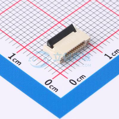 连接器 FPC-0.5HF-10PWBR-H20 SMD,P=0.5mm,卧贴 翻盖式 10P 双侧