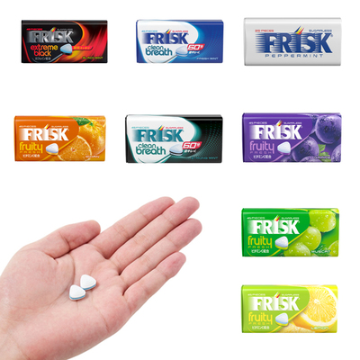 日本 kracie薄荷味硬糖铁罐FRISK清新口气水果味糖果31.5g